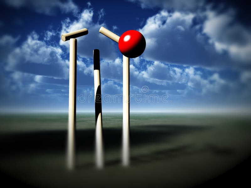 Howzat stock illustration. Illustration of stumps, ball - 2631605