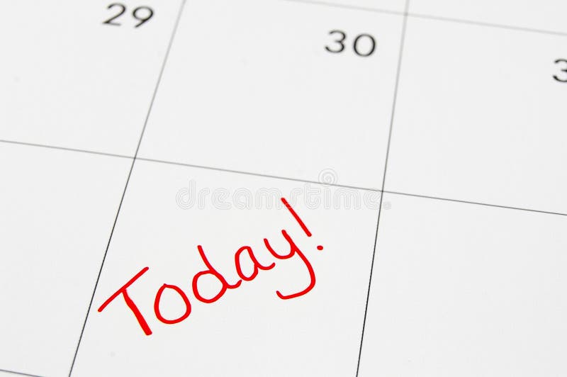 Hoy calendario imagen de archivo. Imagen de cartulina - 34640031