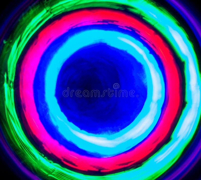 Abstract Circular Light Trails Vibrant Concentric Color Rings Spinning ...