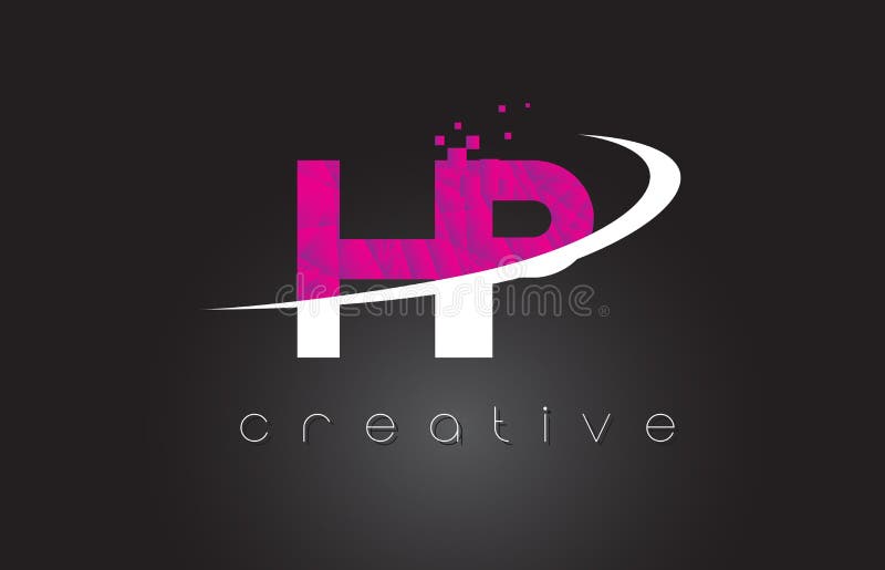 HP H P Creative Letters Design with White Pink Colors Stock Vector ...