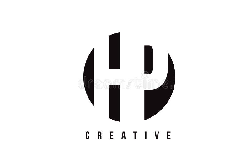 HP H P White Letter Logo Design with Circle Background. Stock Vector ...