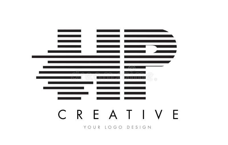 HP H P Zebra Letter Logo Design with Black and White Stripes Stock ...