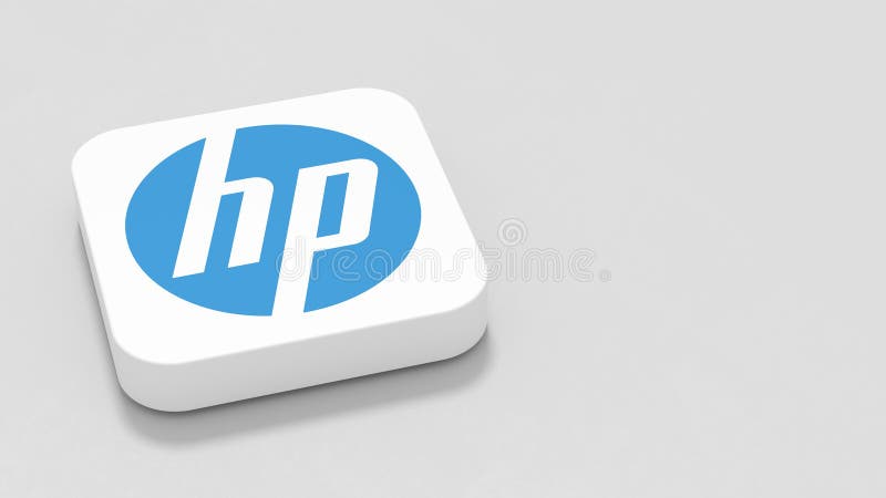 HP, Hewlett-Packard App Icon on Gray Background with Copy Space ...