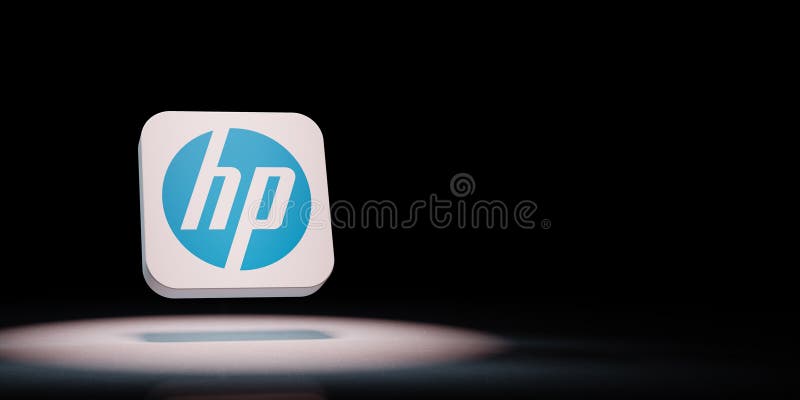 HP, Hewlett-Packard App Icon Spotlighted on Black Background Editorial ...
