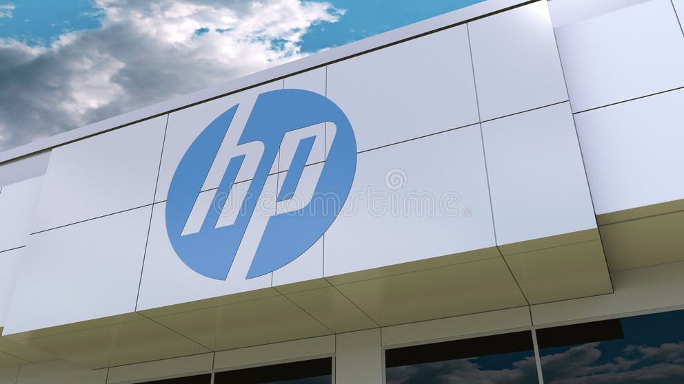 HP Inc. Logo on the Modern Building Facade. Editorial 3D Rendering ...