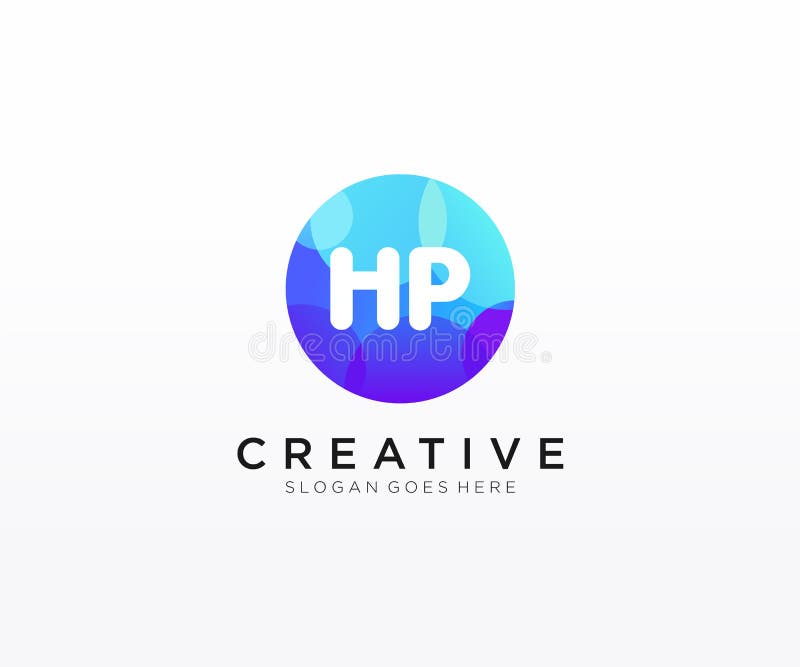 HP Initial Logo with Colorful Circle Template Vector Stock Vector ...