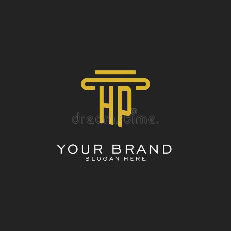 HP Initial Logo with Simple Pillar Style Design Stock Illustration ...