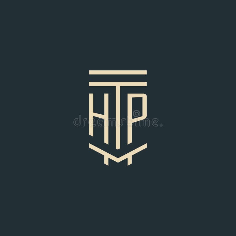 HP Initial Monogram with Simple Line Art Pillar Logo Designs Stock ...