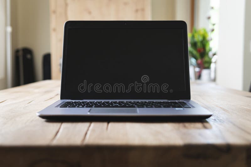 HP Laptop on Table at Home in Smart Working Stock Photo - Image of ...