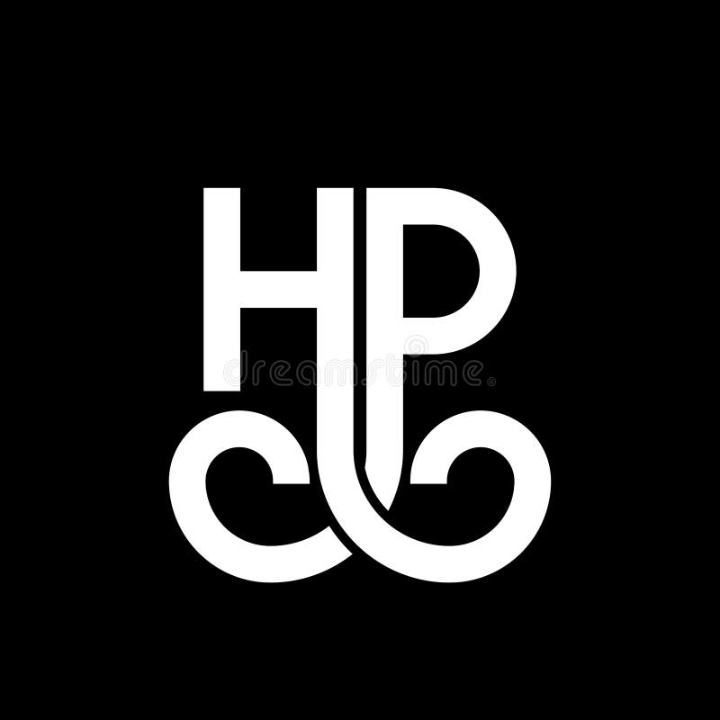 HP Letter Logo Design on Black Background. HP Creative Initials Letter ...