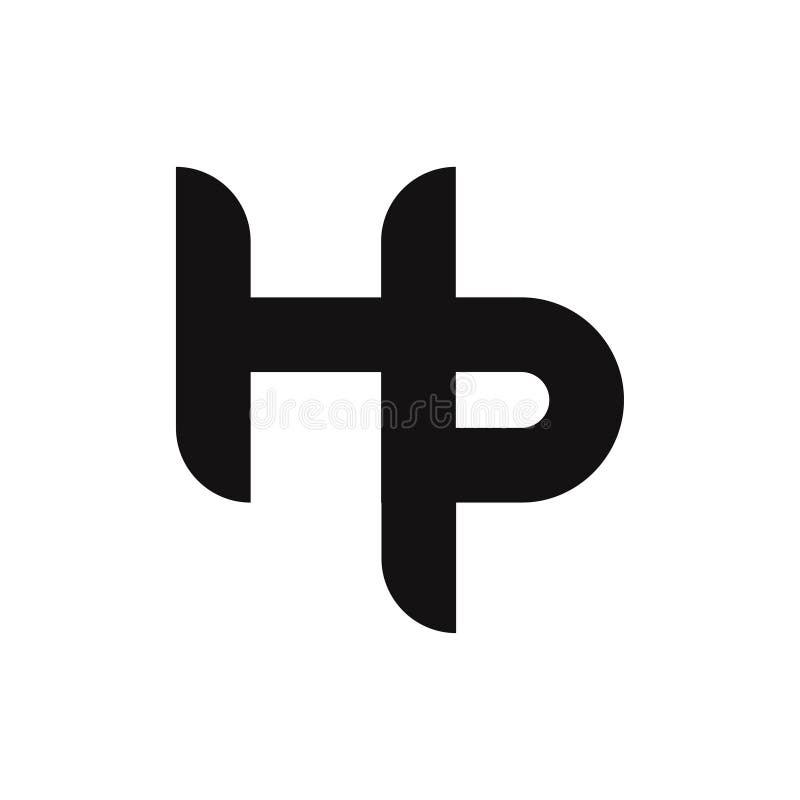 HP Letter Logo Design with Simple Style Stock Vector - Illustration of ...