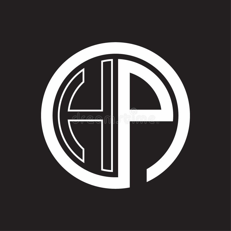 HP Logo with Circle Rounded Negative Space Design Template Stock Vector ...