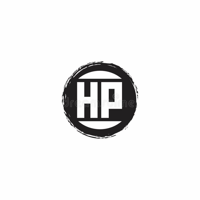HP Logo Initial Letter Monogram with Abstrac Circle Shape Design ...