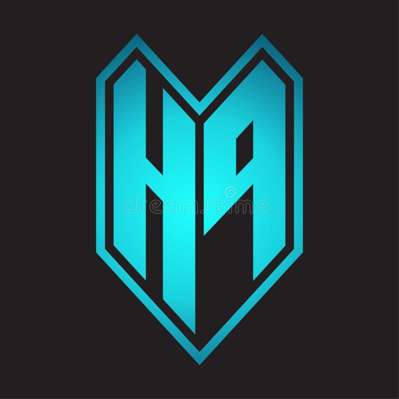 HP Logo Monogram with Emblem Line Style Isolated on Blue Gradient ...