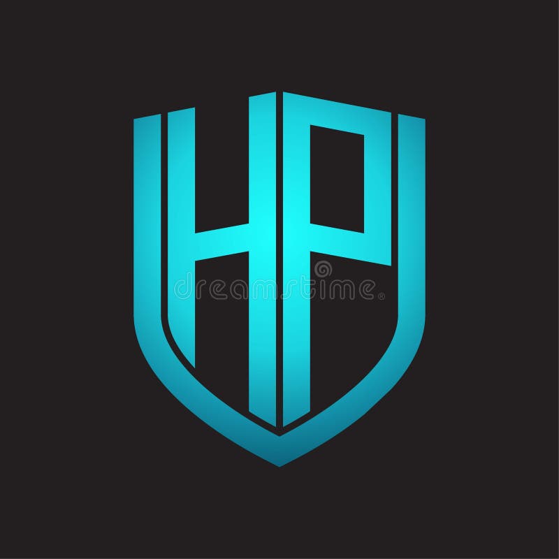 HP Logo Monogram with Emblem Shield Design Isolated with Blue Colors on ...