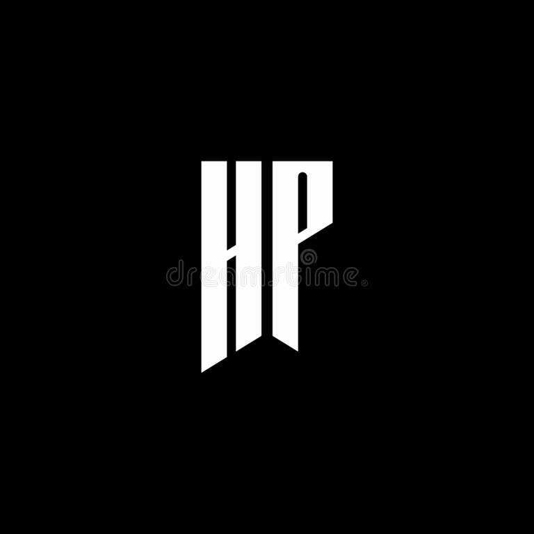 HP Logo Monogram with Emblem Style Isolated on Black Background Stock ...
