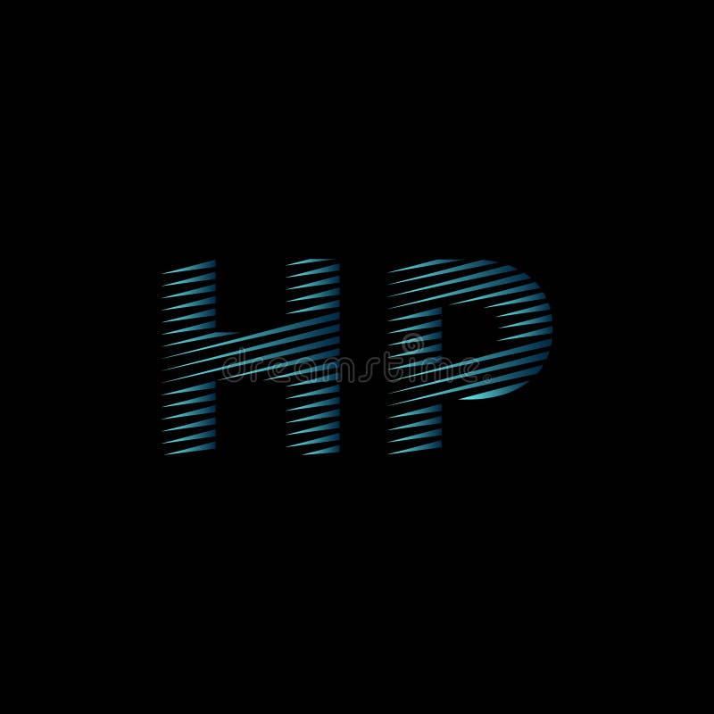 HP Monogram Lines Style Blue Light Vector Stock Vector - Illustration ...