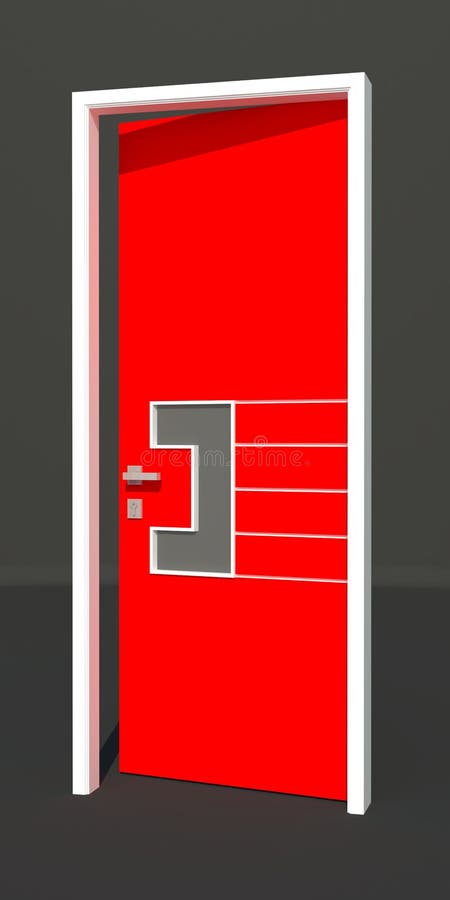 HPL (High Pressure Laminate) Door Example Model in 3D 2, Red Stock ...