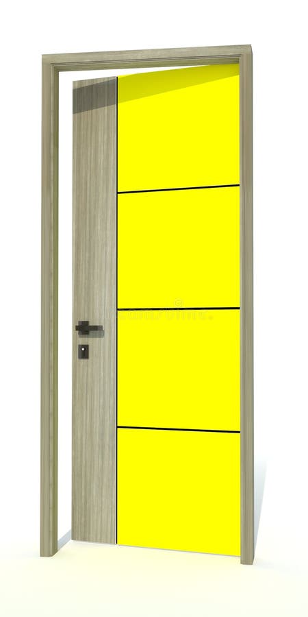 HPL Doors Combination of Yellow Light and Vertical Wood Grain Visible ...