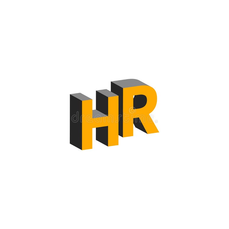 HR Abstract Logo. Human Resources 3D Icon Stock Vector - Illustration ...