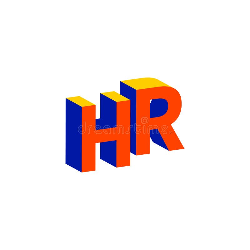 HR Abstract Logo. Human Resources 3D Icon Stock Vector - Illustration ...