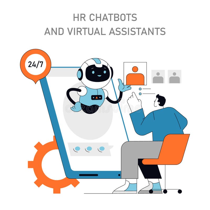 HR Chatbots and Virtual Assistants Stock Vector - Illustration of ...