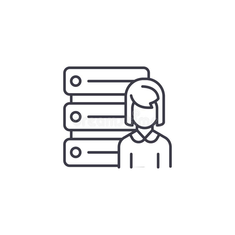 HR Database Linear Icon Concept. HR Database Line Vector Sign, Symbol ...