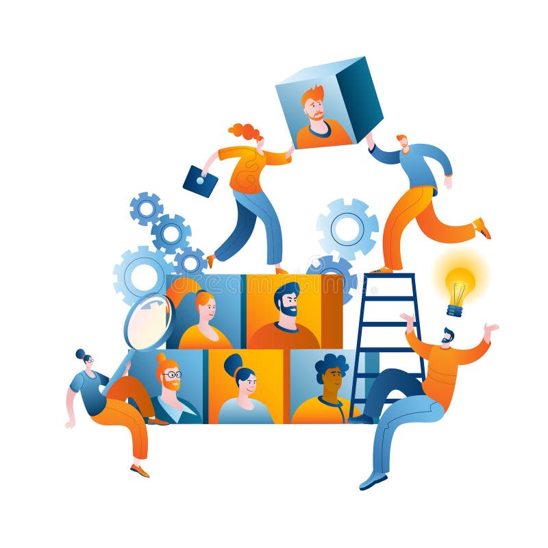 The HR Department Builds a Team. Stock Vector - Illustration of concept ... The HR Department Builds a Team. Stock Vector - Illustration of concept ...