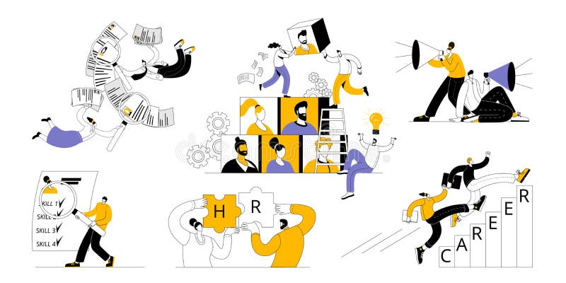 The HR Department Builds a Team. Stock Vector - Illustration of ... The HR Department Builds a Team. Stock Vector - Illustration of ...