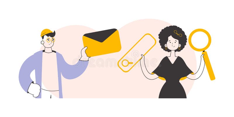 HR Employees. Trendy Linear Style. Vector Illustration. Stock Vector ...