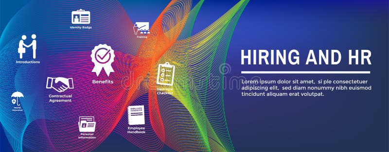 HR and Hiring Process Icon Set & Web Header Banner Stock Vector ...