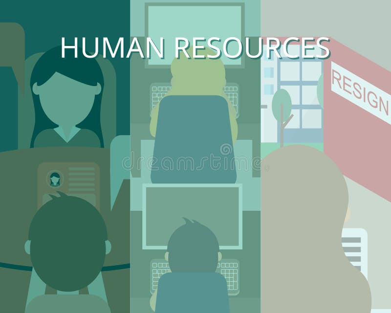 HR or Human Resources Management and Recruitment Concept Design with ...