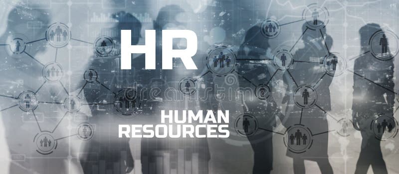 HR - Human Resources Management and Recruitment Concept. Double ...