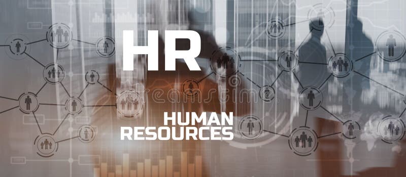 HR - Human Resources Management and Recruitment Concept. Double ...