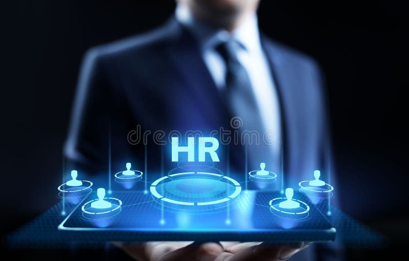 HR Human Resources Management Recruitment Concept on Virtual Screen. 3d ...