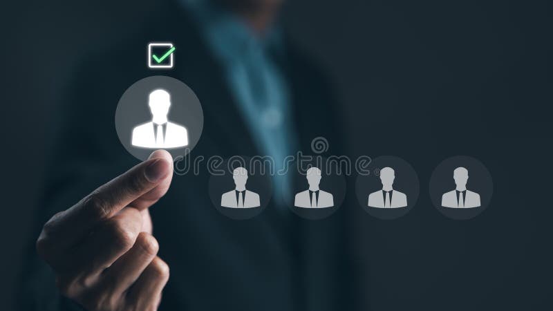 HR, Human Resources Management Technology Concept. Businessman Select ...