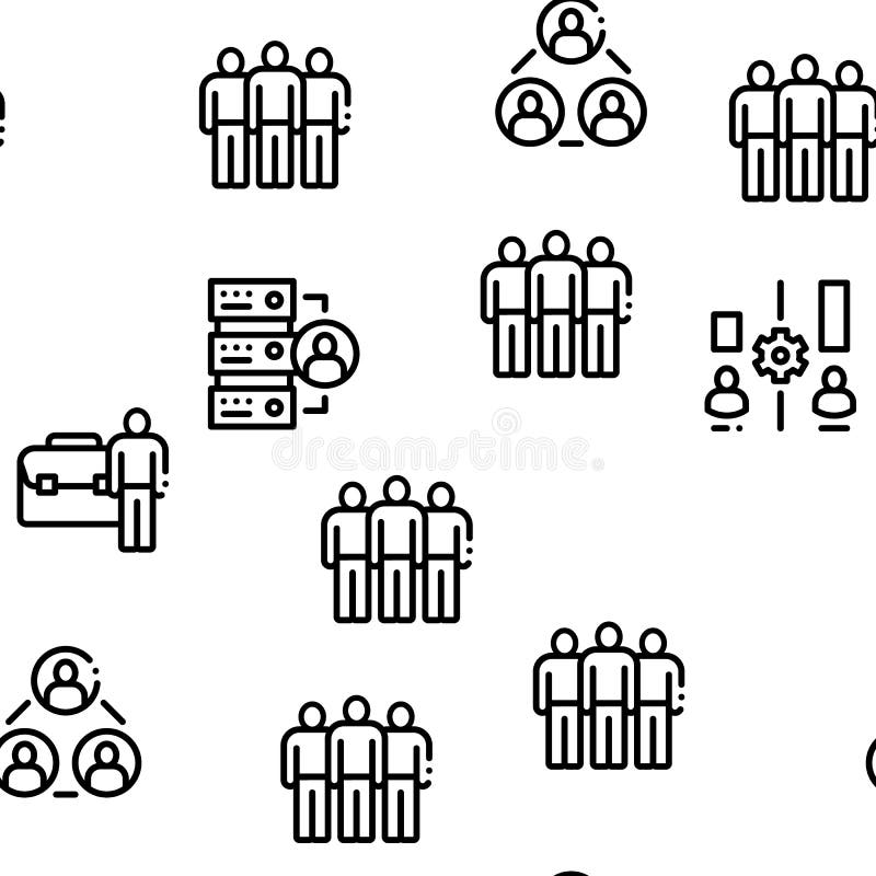 Hr Human Resources Seamless Pattern Vector Stock Vector - Illustration ...