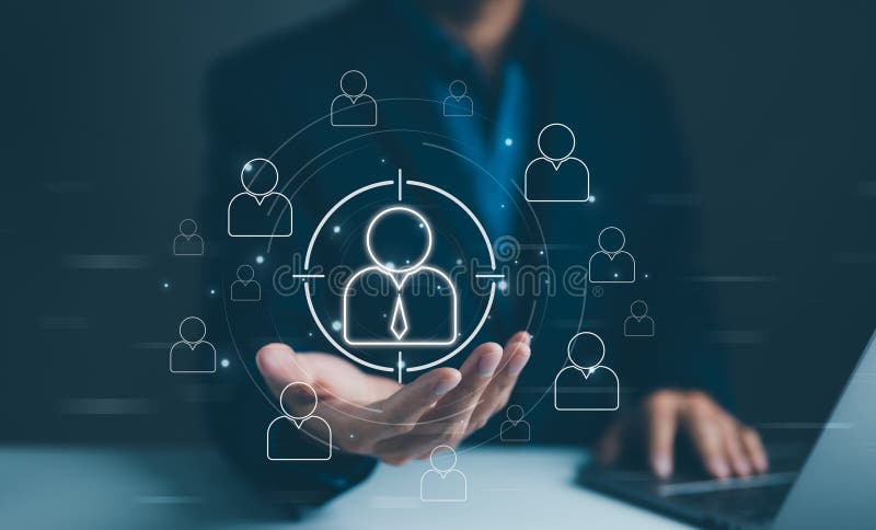 HR, Human Resources Targeting Concept in Business. Businessman Use a ...