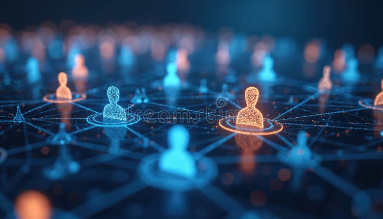 HR Information Systems Concept with Connected People Icons Representing ...