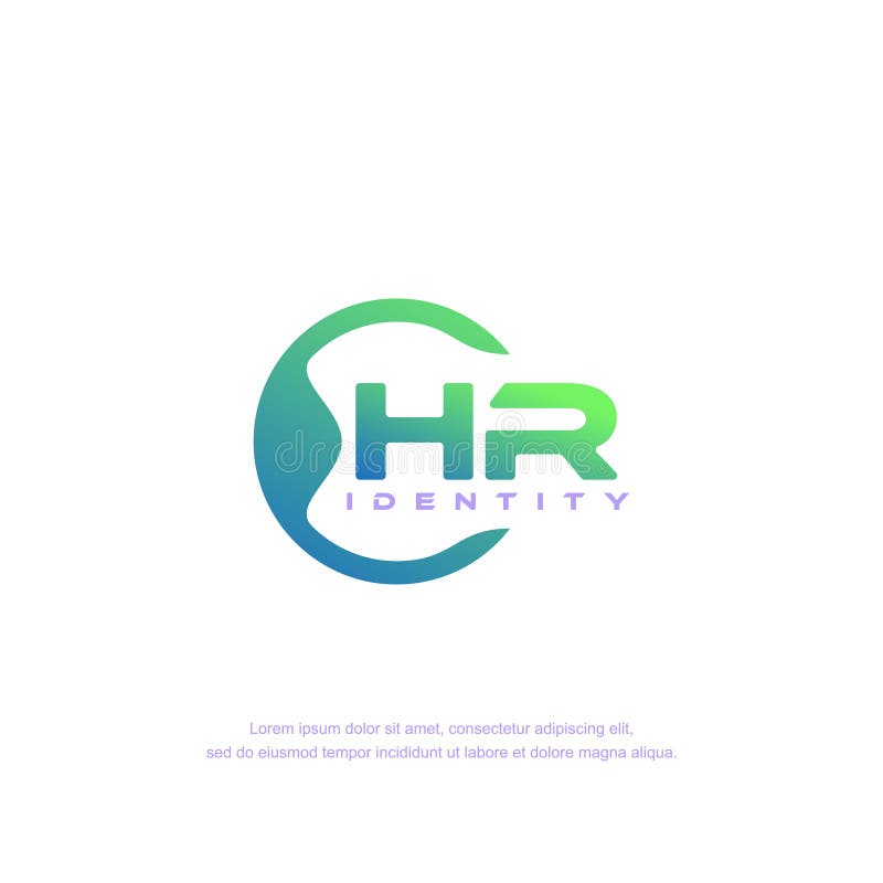 HR Initial Letter Circular Line Logo Template Vector with Gradient ...