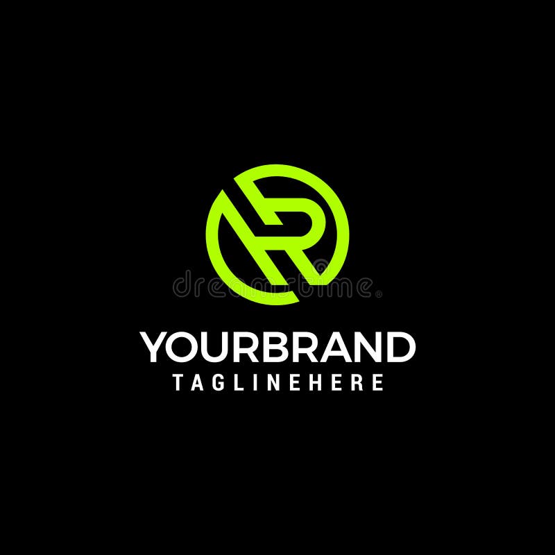 HR Initial Letters Looping Linked Circle Monogram Logo Stock Vector ...