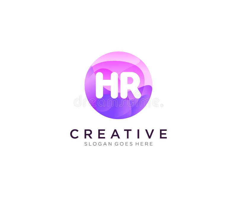 HR Initial Logo with Colorful Circle Template Vector Stock Vector ...