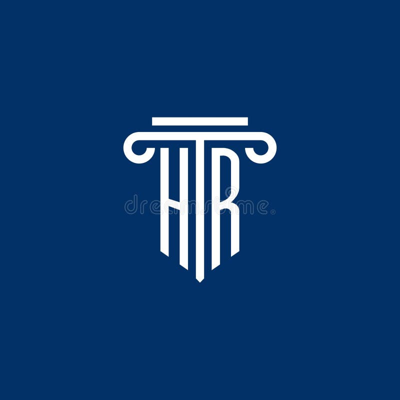 HR Initial Logo Monogram with Simple Pillar Icon Stock Illustration ...