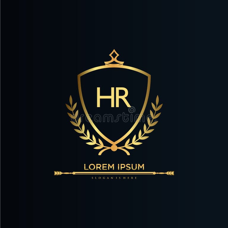 HR Letter Initial with Royal Template.elegant with Crown Logo Vector ...