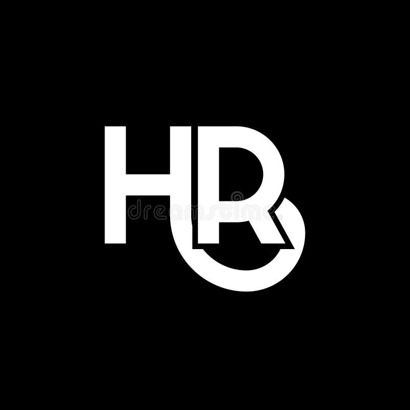 HR Letter Logo Design on Black Background. HR Creative Initials Letter ...