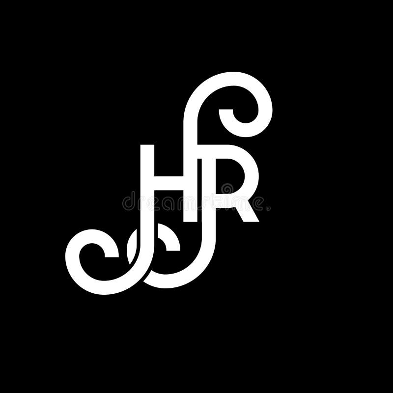 HR Letter Logo Design on Black Background. HR Creative Initials Letter ...