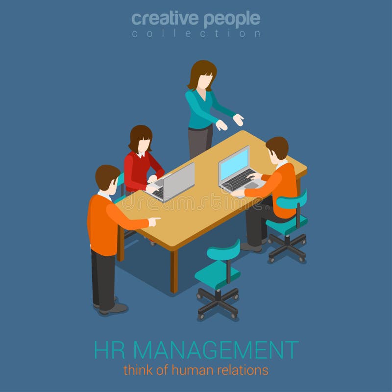HR Management Creative Flat 3d Web Isometric Infographic Concept Stock ...