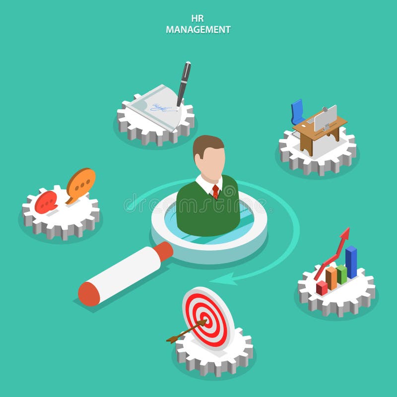 HR Management Flat Isometric Vector Concept. Stock Vector ...