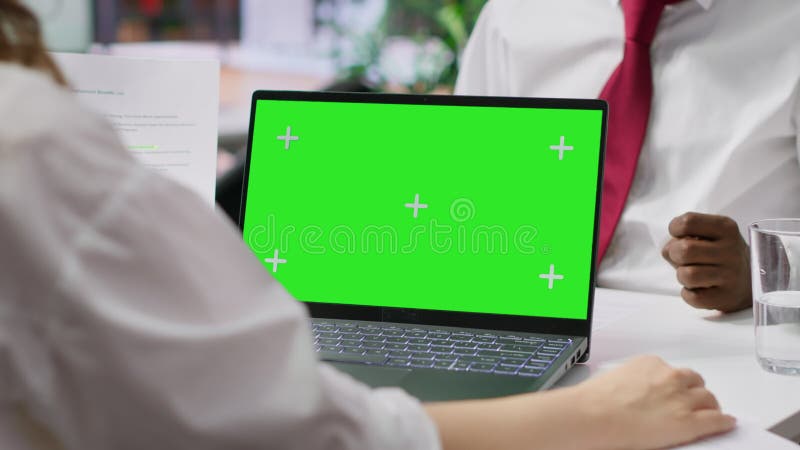 HR Manager Doing Job Interview with Candidate by Using Laptop with ...