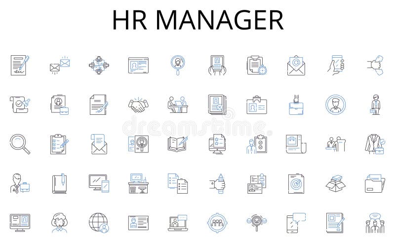 Hr Manager Line Icons Collection. Automation, Efficiency, Innovation ...